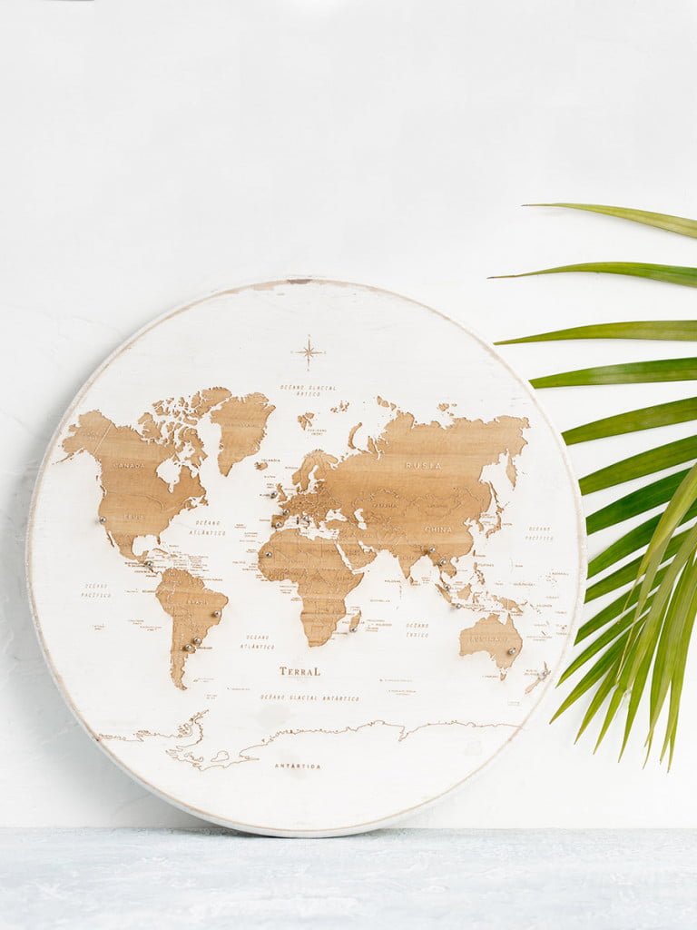 Mapamundi Medium Circular BLANCO - Terral